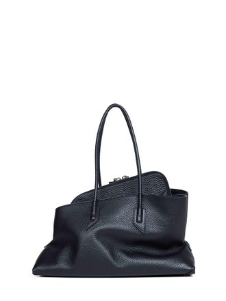 The Attico Womens Top Handle Bag La Passeggiata Medium Black Calf Leather Handbags Hand