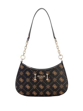 Guess Carrie Quattro G Sac &agrave; bandouli&egrave;re avec logo Espresso Taille unique