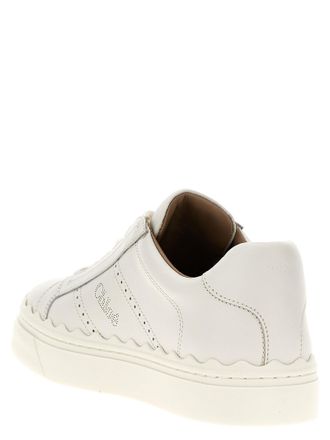 Chlo&eacute; Womens White Leather Low Top Sneakers