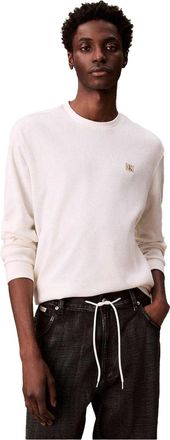 Calvin Klein T-Shirt f&uuml;r Herren, Waffelstoff, Lang&auml;rmlig (Tofu)
