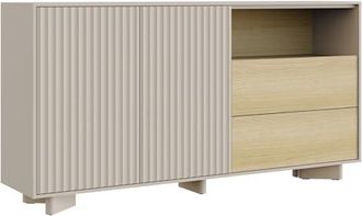 Selsey Kommode 156 cm Kaschmir Eiche Vicenza - Moderne Kommode mit 2 Schubladen und 2 T&uuml;ren, Kommode Holz f&uuml;rs Wohn- und Schlafzimmer, breites Sideboard M&ouml;be