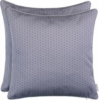 Brandsseller Lot de 2 Coussins dextérieur 45 x 45 cm - Coussins décoratifs imperméables avec Passepoil en Structure alvéolaire - Outdoor pour Jardin, Balcon, Terra