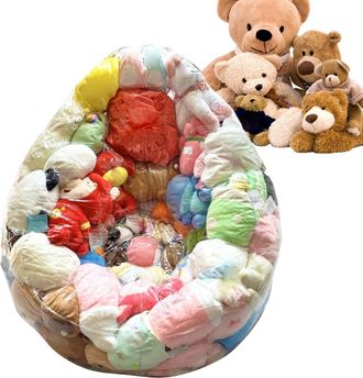 Generic Sitzsackbezug, transparenter Bezug f&uuml;r Sitzsack mit Pl&uuml;schtieren, bequemer Sitz-Organizer f&uuml;r Kinderzimmer, Jugendliche, Kinder