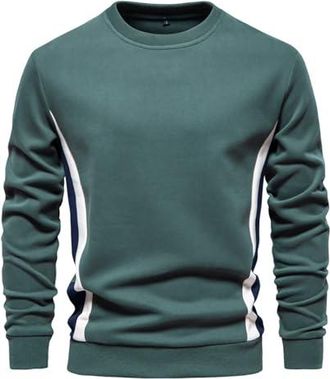 Generic T-shirt de sport d&eacute;contract&eacute; pour homme avec col rond et manches longues, vert, XXL