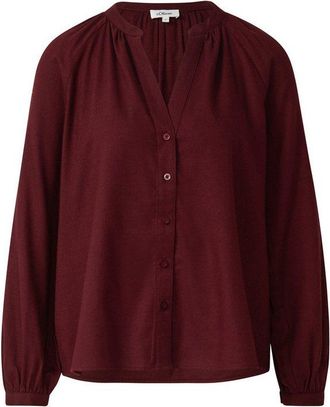 s.Oliver Langarmbluse Bluse Weiche Bluse im Relaxed Fit mit Knopfleiste