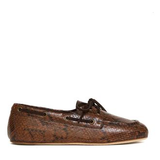 3Juin Mocassino Stampa Pitone Fiocchetto - - Shoes - Damen - Braun - 37 EU