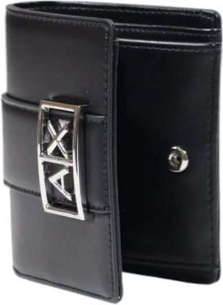 A|X Armani Exchange Logo-Clasp Polyester Wallet - Black