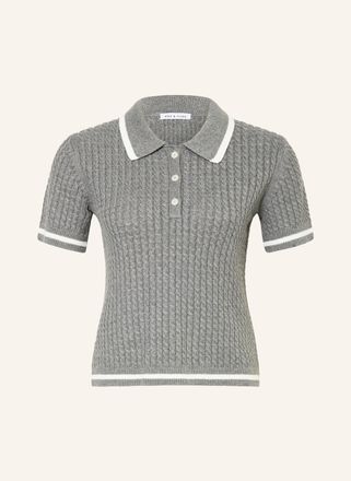 Mrs & Hugs Mrs & Hugs Strick-Poloshirt grau