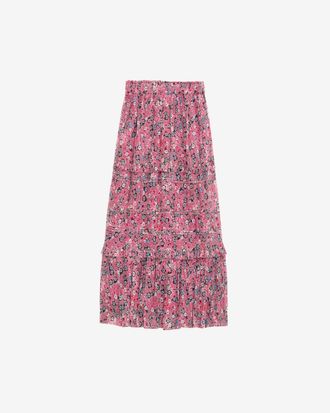 Isabel Marant Jupe Diya - Femme - Framboise-noir - Taille34 - Marant &Eacute;toile