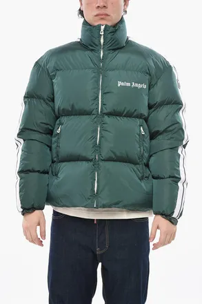Palm Angels Nylon-Pufferjacke Mit Kontrastseitenstreifen Palm Angels