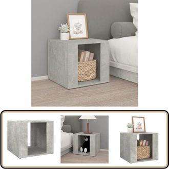 vidaXL Nachttisch Betongrau 41x40x36 cm Holzwerkstoff - Nachttisch - Holzwerkstoff Tisch - Wohnzimmer Deko - Betongrau M&ouml;bel - Kommode