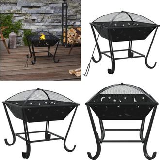 vidaXL Vidaxl - Feuerschale mit Schürhaken 50 cm xxl Stahl - Feuerschale - Feuerschalen - Home & Living - Schwarz