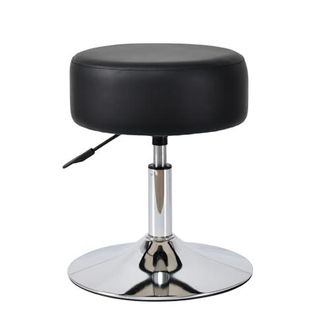 Duhome Tabouret Pivotant &agrave; 360&deg; R&eacute;glable en Hauteur Tabouret de Maquillage Rond Si&egrave;ge Coiffeuse avec Rembourrage pour Chambre Bar Salon, Noir