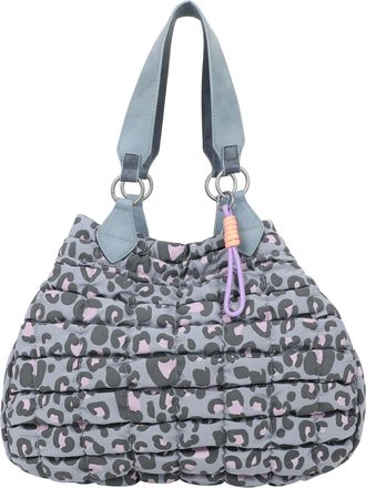 Fritzi Aus Preu&szlig;en Fritzi Izzy Medium Limited Leo Bubble Soft Blue Shopper Damen Vegan Lederimitat Einkaufstasche Herbst Winter mit Rei&szlig;verschluss verstellbarem Gurt 42 