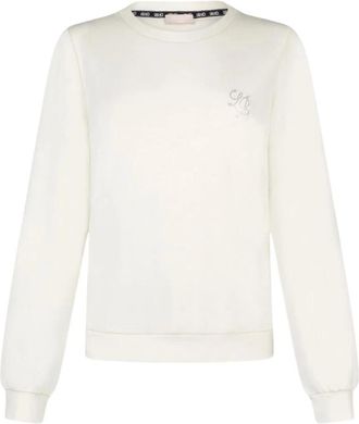 Liu Jo Femme, Sweatshirts et sweats &agrave; capuche, Blanc, Taille: 38 FR Felpa in scuba