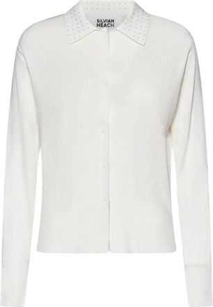 Silvian Heach Femme, Pulls, Blanc, Taille: 42 FR Maglia colletto e dettagli decorativi