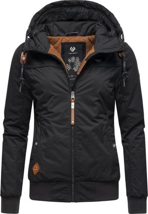 Ragwear Damen warme Winterjacke mit abnehmbarer Kapuze Jotty Winter Intl Black22 Gr. L