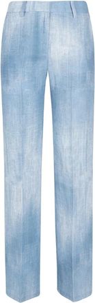 Ermanno Scervino Femme, Pantalons, Bleu, Taille: 38 FR Denim Print Pantalons