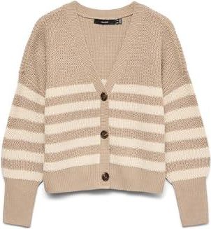 Vero Moda Vero Moda Cardigan Vmlea LS &agrave; col en V pour Femme Noos, Moon Rock, S, Moon Rock, S