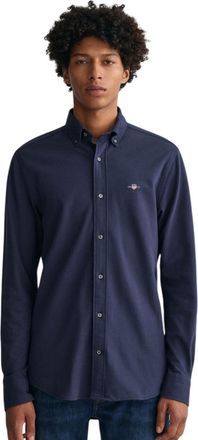 GANT Button-Down-Hemd f&uuml;r Herren, Baumwolle Piqu&eacute;, Regul&auml;r (Marine)