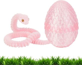 Generico Schlangenei mit innerer Schlange, 3D-Schlange mit Eierspielzeug, realistischer 3D-Druck, niedliche Schlange im Inneren des Eies, der Stress-Relevistin