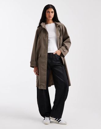 Asos Trench imperm&eacute;able &agrave; enfiler - Champignon-Noir