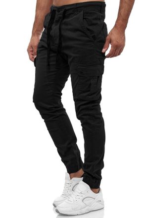 Tazzio Herren Cargohose 18525 - Regular Fit Jogger Chino mit Cargo-Taschen - Stylische Freizeithose mit Kordelzug & Bündchen - Bequeme Männerhose
