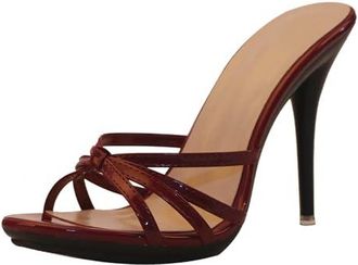 Miyoopark Mules sexy pour femme avec talon aiguille Mule d&eacute;t&eacute;, T11 Bordeaux, 43 EU