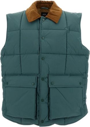 A.P.C. A.p.c. - Gilet matelass&eacute; rembourr&eacute; - Homme - Vestes - Vert - Taille: L