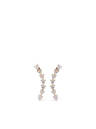 ROSEKEY boucles doreilles en or rose 18ct pav&eacute;es de diamants