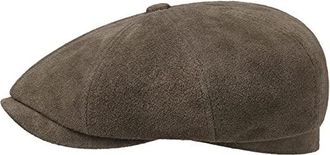 Stetson Casquette Hatteras Calf Split Homme - en Cuir Type Gavroche avec visière, Doublure Automne Été Printemps Hiver Printemps-été - S (54-55 cm) Marron