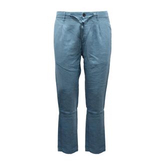 Officina36 Nevio Modell Stilvolle Leinenhose - - Trousers - Herren - Blau - S