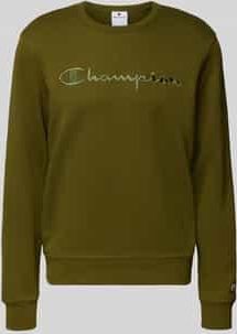 Champion Sweatshirt mit Label-Stitching und Rundhalsausschnitt