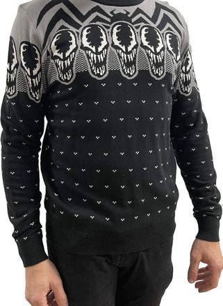 Cotton Division Marvel Herren Mevenocpu003 Pullover, Schwarz, Large