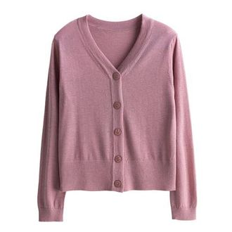 Generic Femmes 100% Laine Imitation Tricot Col V Cardigan Version Cor&eacute;enne Mode Bordure Or Top Printemps, Pi Fen, XL