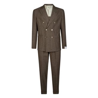 Eleventy Abito Doppio Petto - Homme - Costumes - Brun - Taille: XL