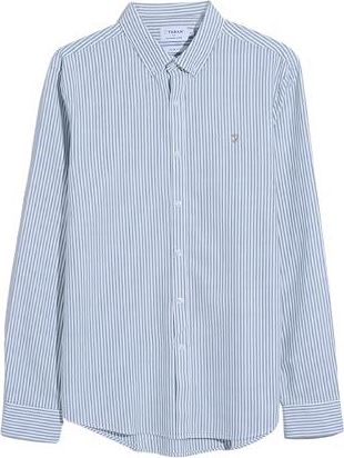 Farah Brewer Stripe Ls BD Manches Longues, Green Meadow, XL Homme