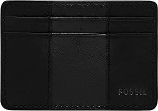 Fossil Portemonnaie pour homme Everett, cuir/PVC Trim portecarte noir 10.2 cm L x 0.6 cm W x 7.0 cm H ML4398001