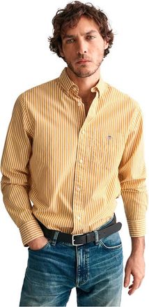 GANT Herren REG POPLIN Stripe Shirt Klassisches Hemd, Maple Yellow,M