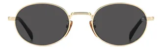Eyewear by David Beckham DB1196S Metal Round-Frame Sunglasses - Gold