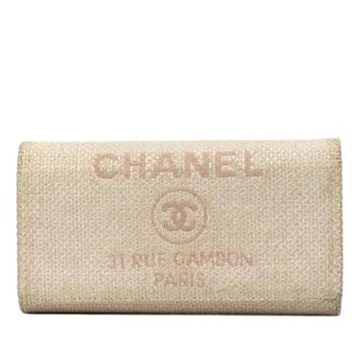 Chanel Pre-owned Deauville Tweed Long Wallet - - Pre-owned - Damen - Beige - ONE SIZE