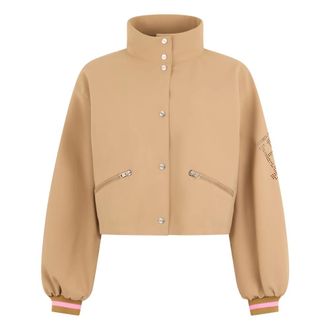 Herno Femme, Vestes, Beige, Taille: 38 FR Bomber &agrave; Col Montant