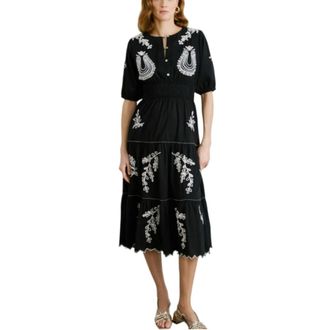 Pepe Jeans London Femme, Robes, Noir, Taille: 38 FR Robe Bohème Noire Midi