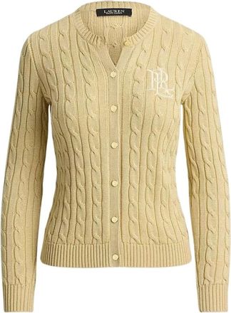 Ralph Lauren Femme, Pulls, Beige, Taille: 44 FR Cardigan en maille torsad&eacute;e