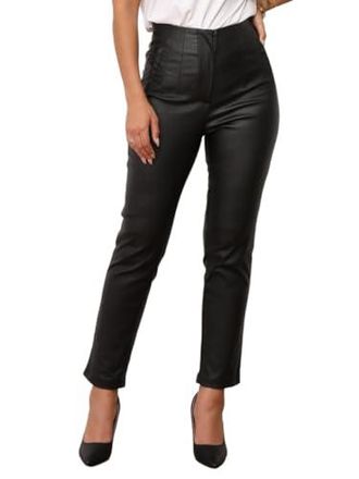 La Modeuse Pantalon enduit &agrave; coupe carotte