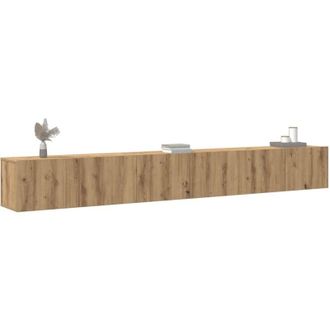 vidaXL Vidaxl - 3-tlg. TV-Schrank-Set Wandmontage Artisan-Eiche Holzwerkstoff