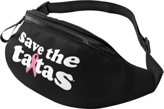 Generic Sauvez Les Tatas Sacs Banane Unisexe Sac &Agrave; Bandouli&egrave;re R&eacute;glable Sacoche Bandouli&egrave;re Pour Homme Vacances Femme 14X35Cm