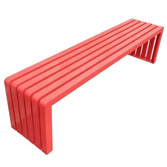 Generic Gartenb&auml;nke Metall Ohne Lehne 2 Sitzer Balkonbank Wetterfest Robuste Parkbank f&uuml;r Terrasse Schulhof Garten Balkon, Keine Montage Erforderlich(Red,59.0