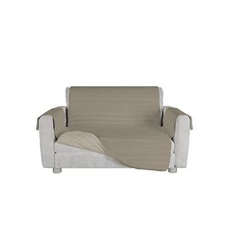 Italian Bed Linen TRENDY Sofabezug zweifarbig aus Mikrofaser, Taupe/Creme, 2 Plätze