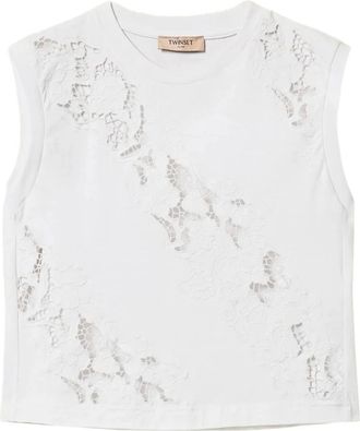 Twinset Femme, Tops, Blanc, Taille: 42 FR Sleeveless Top